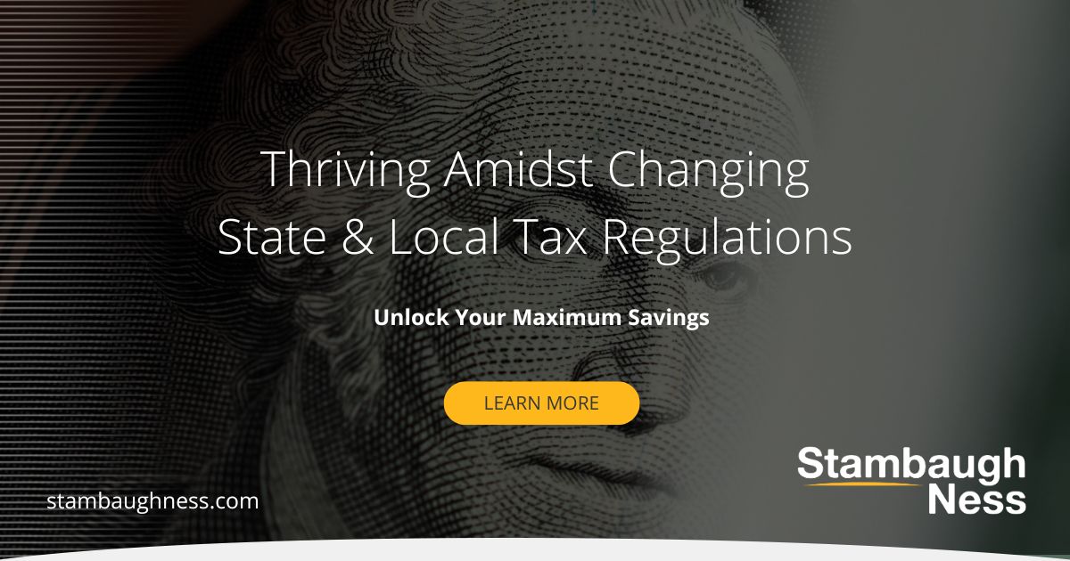 Simplify State & Local Tax Compliance for AEC Firms | Stambaugh Ness