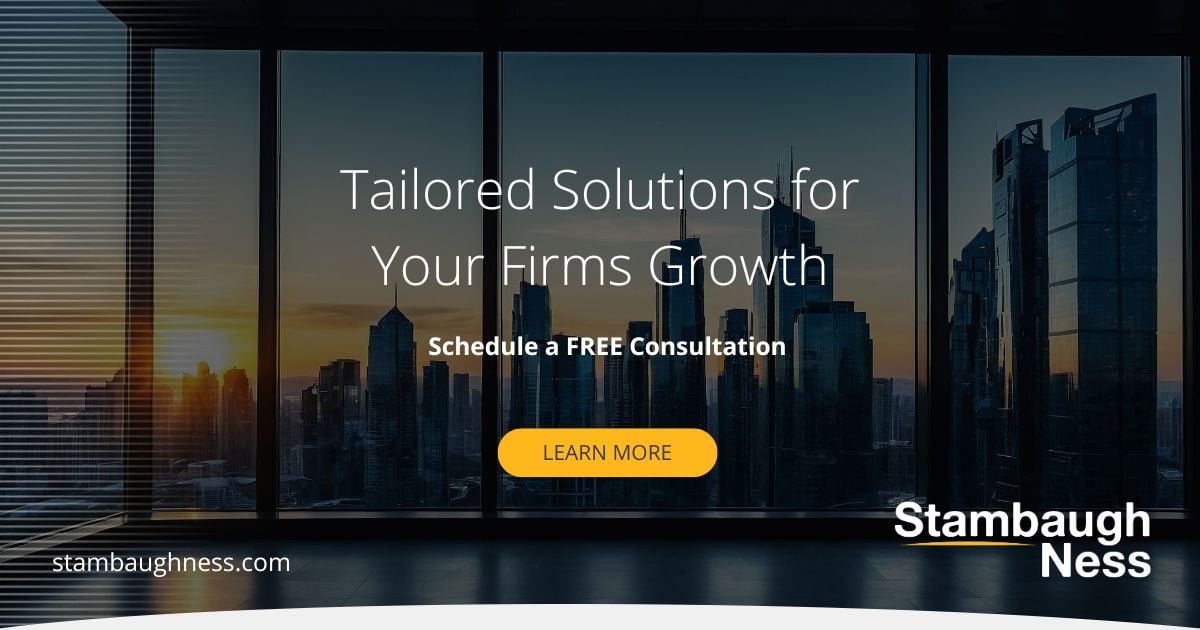 Schedule Consultation: Tailored Solutions for Your Firm Growth by Stambaugh Ness