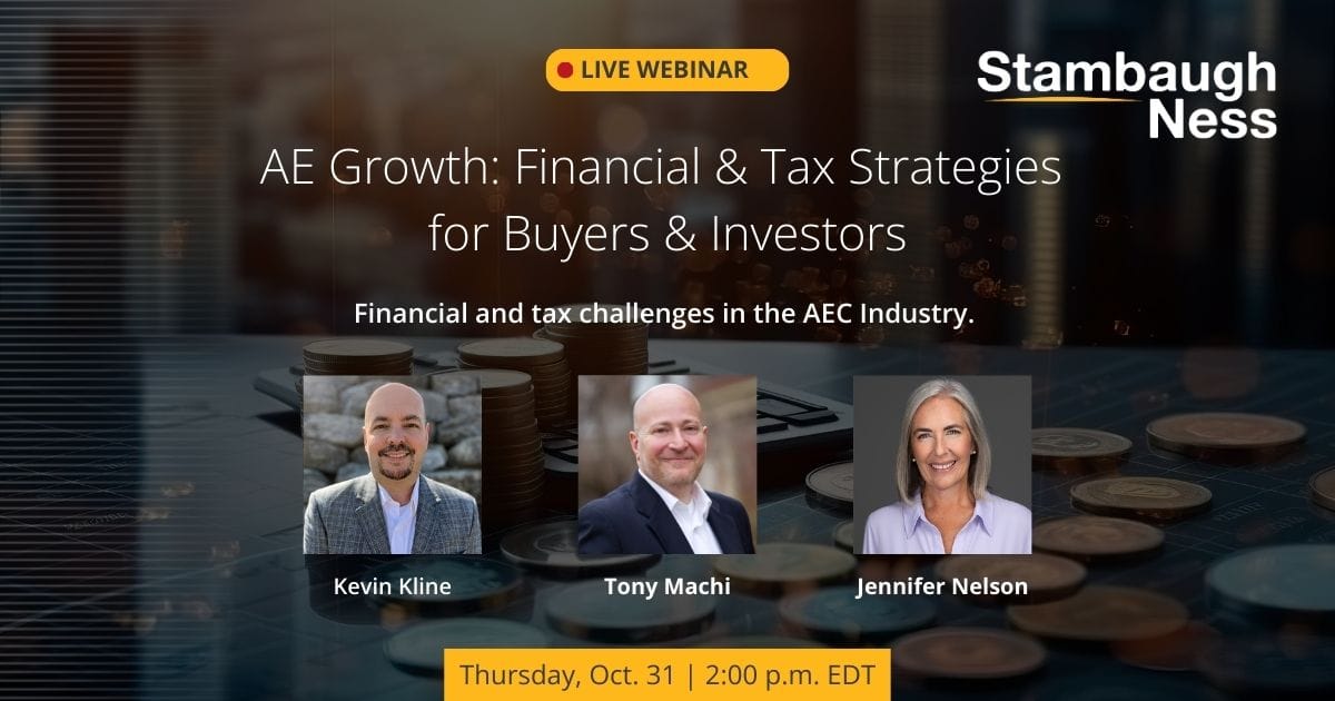 AEC Growth: Financial & Tax Strategies for Buyers & Investors