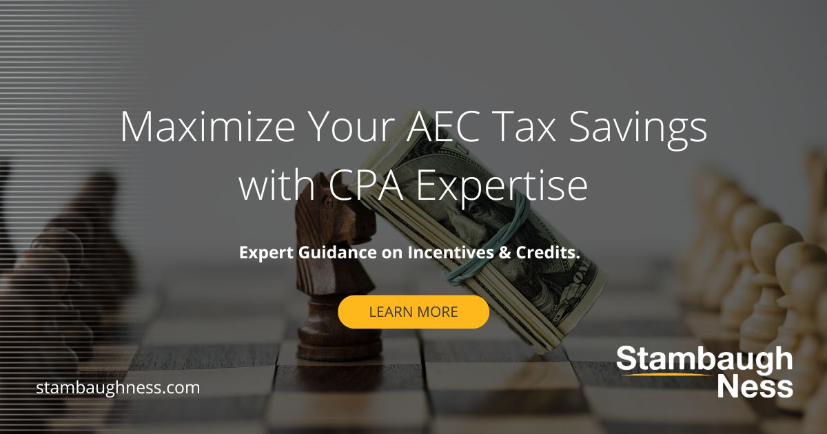 Maximize AEC Tax Savings: Expert Incentives, Credits & Planning