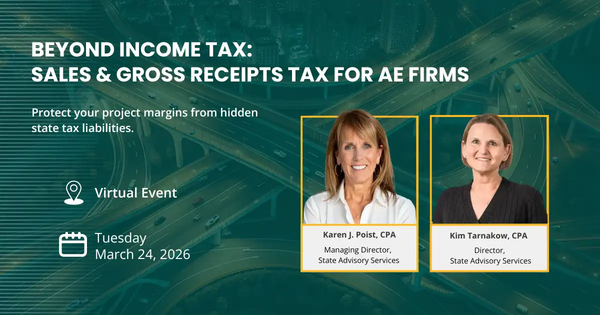 Beyond Income Tax: Sales & Gross Receipts Tax for AE Firms